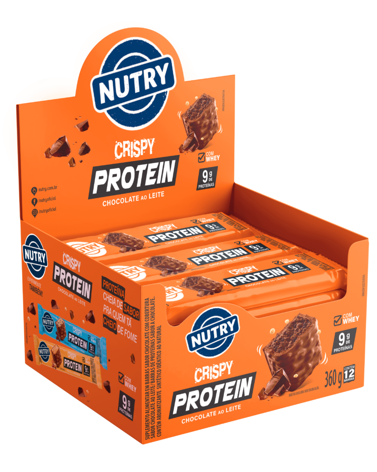 Barra de Proteínas Nutry Crispy Protein Chocolate ao Leite • NUTRY