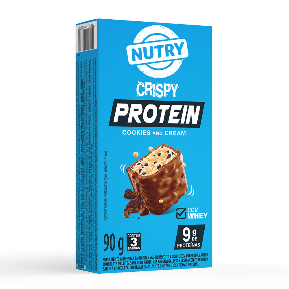 Crispy Protein Bar Cookies and Cream • NUTRY
